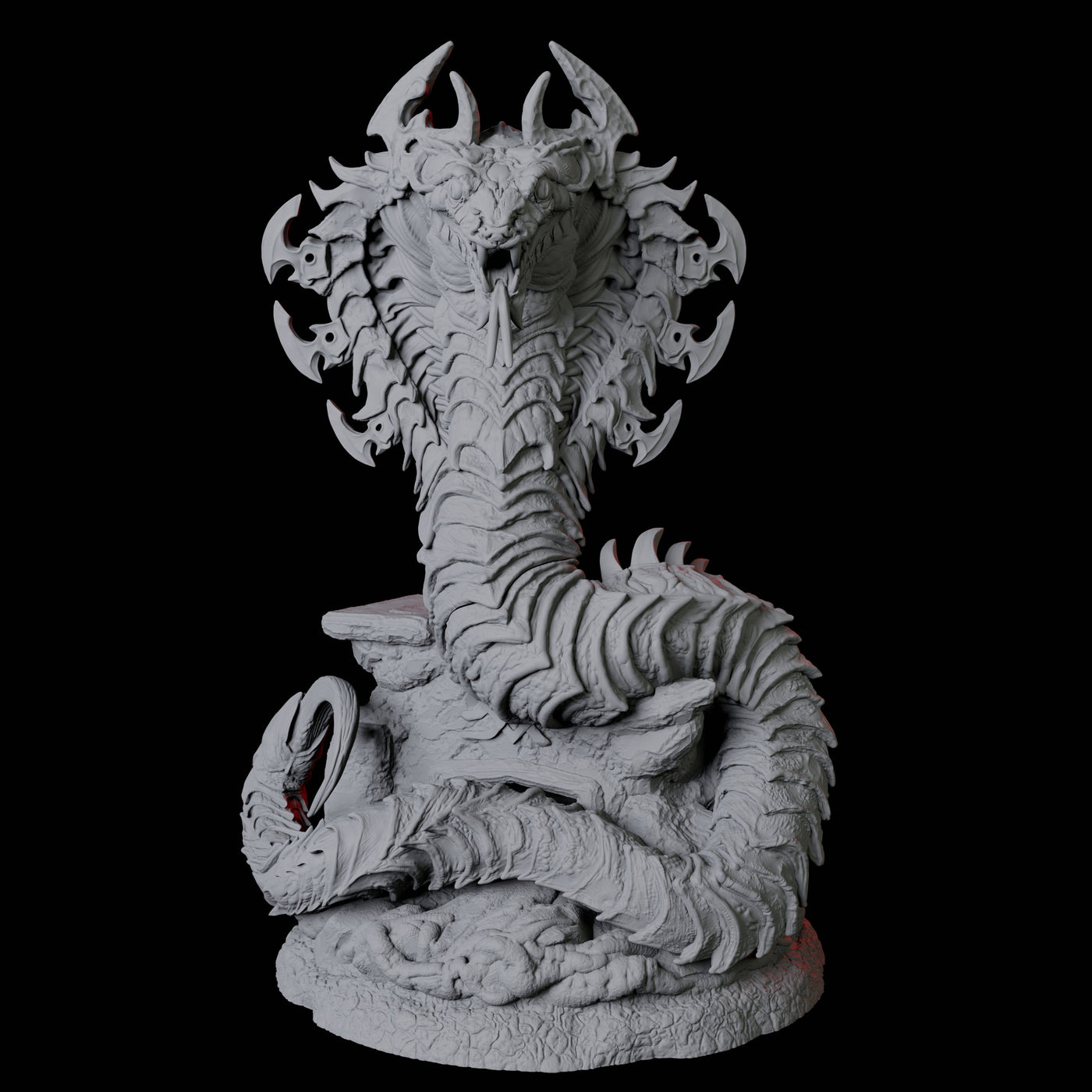 Four Coiled Giant Snake Miniatures for Dungeons and Dragons, Pathfinder ...