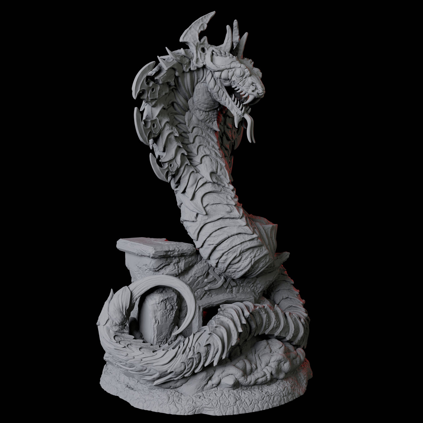 Four Coiled Giant Snake Miniatures for Dungeons and Dragons, Pathfinder ...