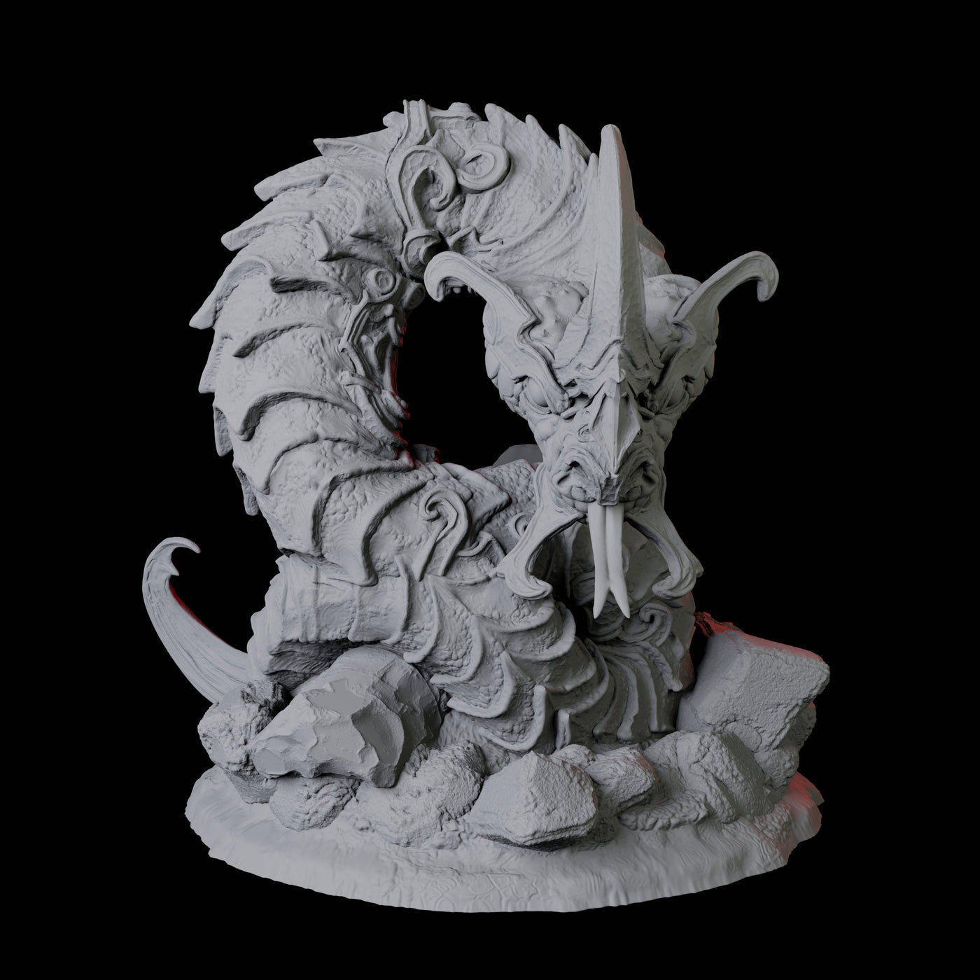 Four Coiled Giant Snake Miniatures for Dungeons and Dragons, Pathfinder ...