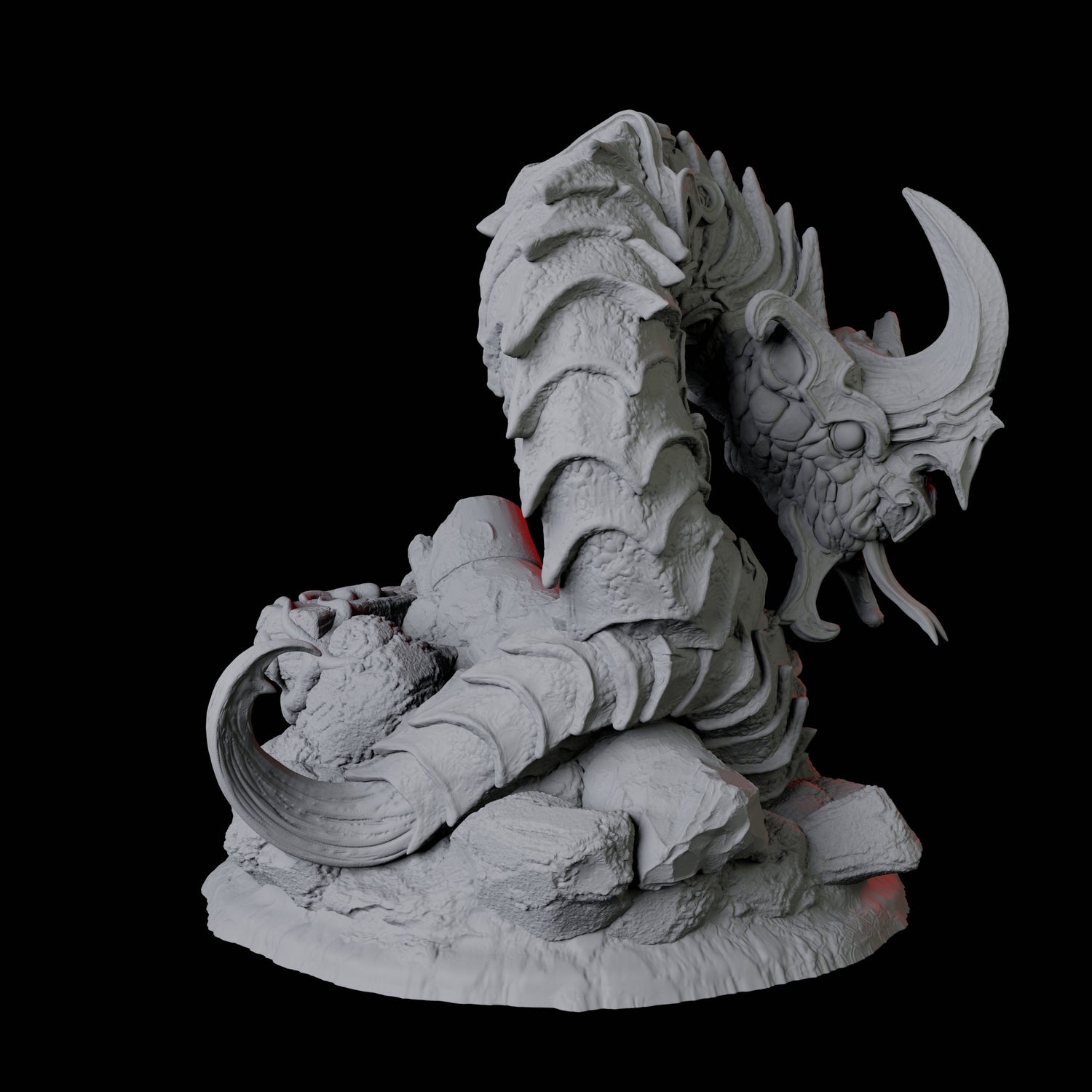 Four Coiled Giant Snake Miniatures for Dungeons and Dragons, Pathfinder ...