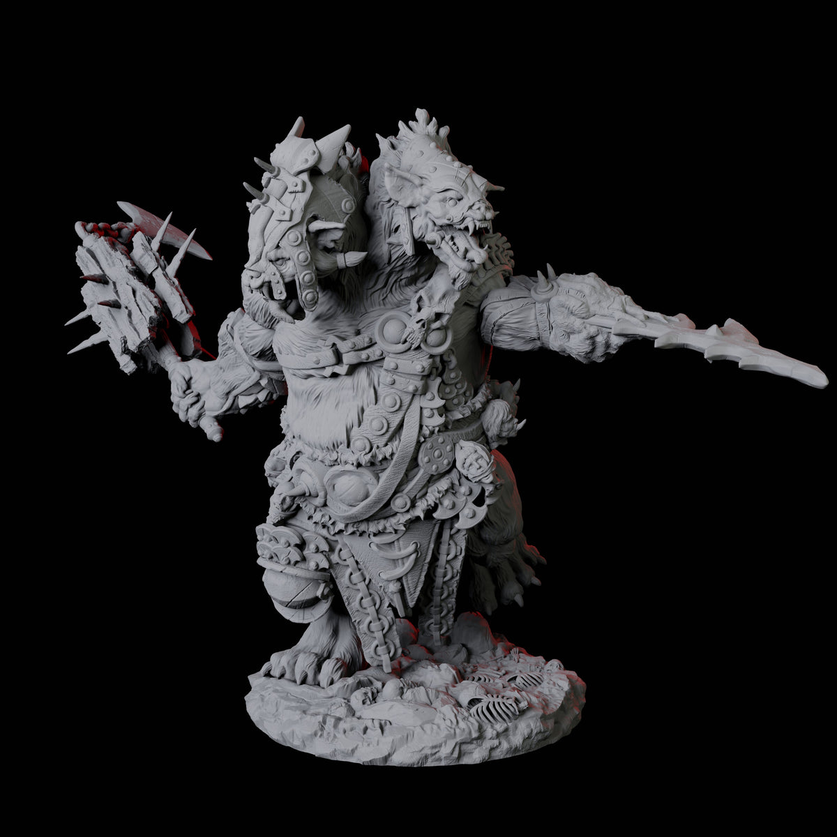 Gnoll Ettin Miniature B for Dungeons and Dragons, Pathfinder and TTRPGs ...