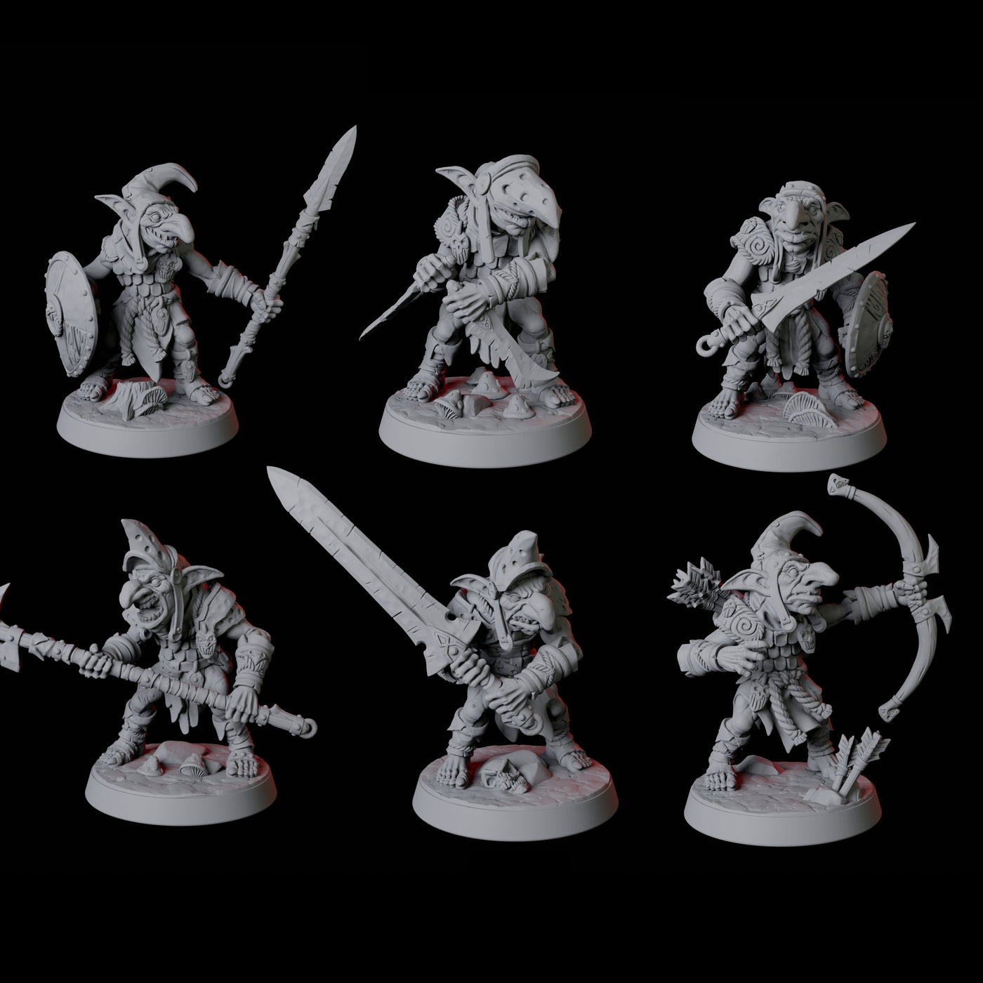Six Snivelling Goblins Miniatures for Dungeons and Dragons, Pathfinder ...