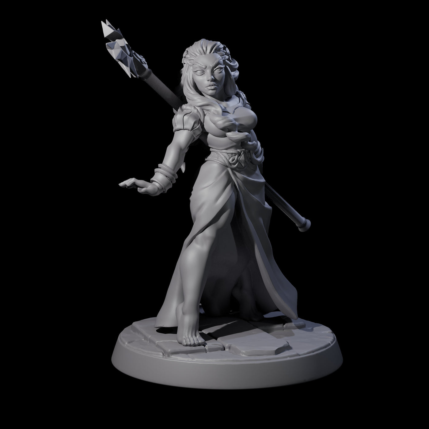 Striking Cleric Human Pin-up Miniature for Dungeons and Dragons, Pathfinder and TTRPGs - Myth Forged