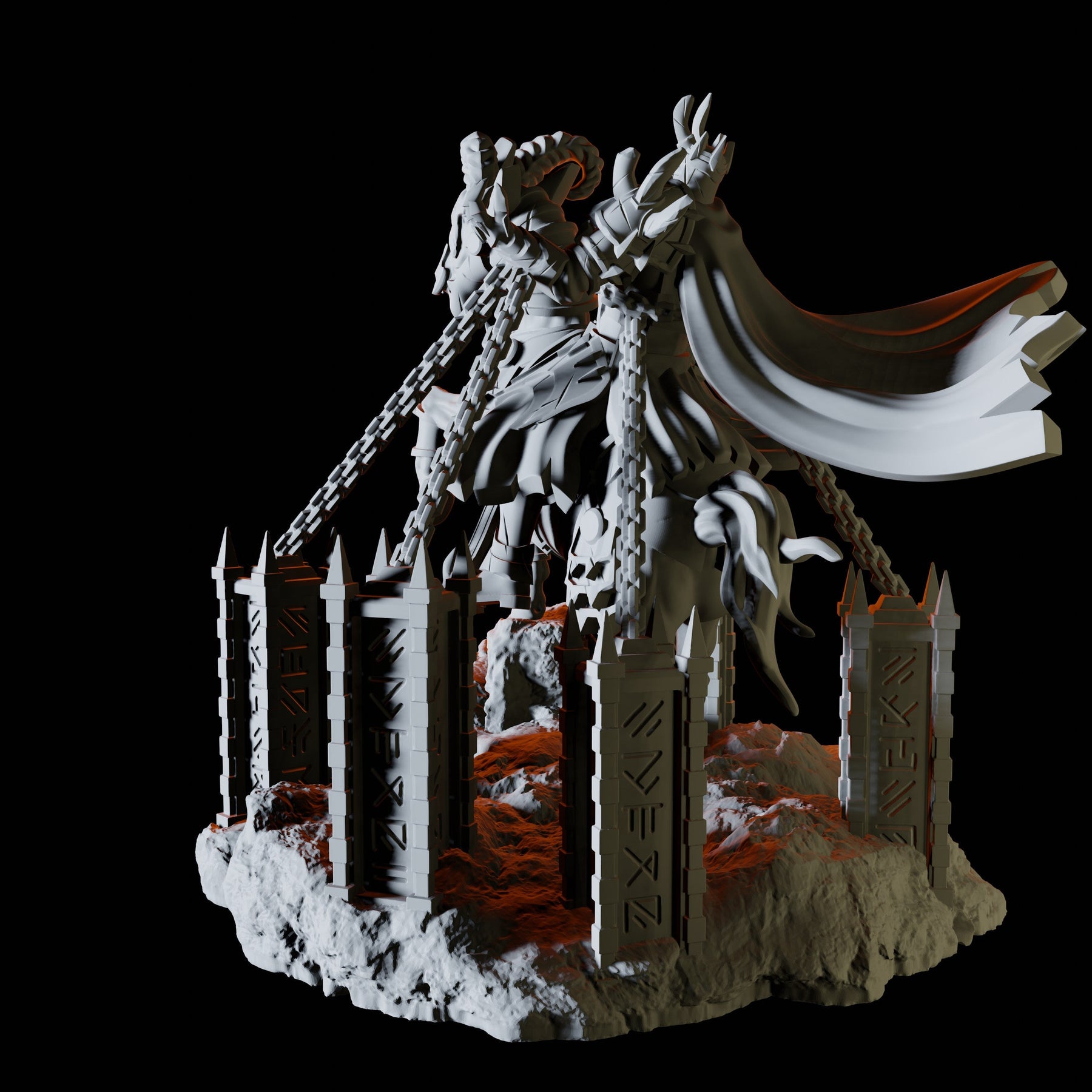 Chained Knight Miniature for Dungeons and Dragons, Pathfinder and ...