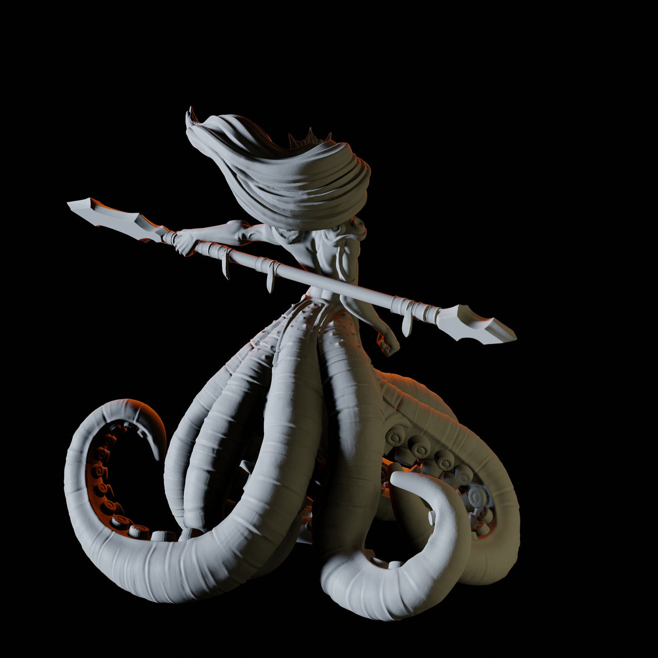 Tentacle Merfolk Miniature for Dungeons and Dragons, Pathfinder and ...
