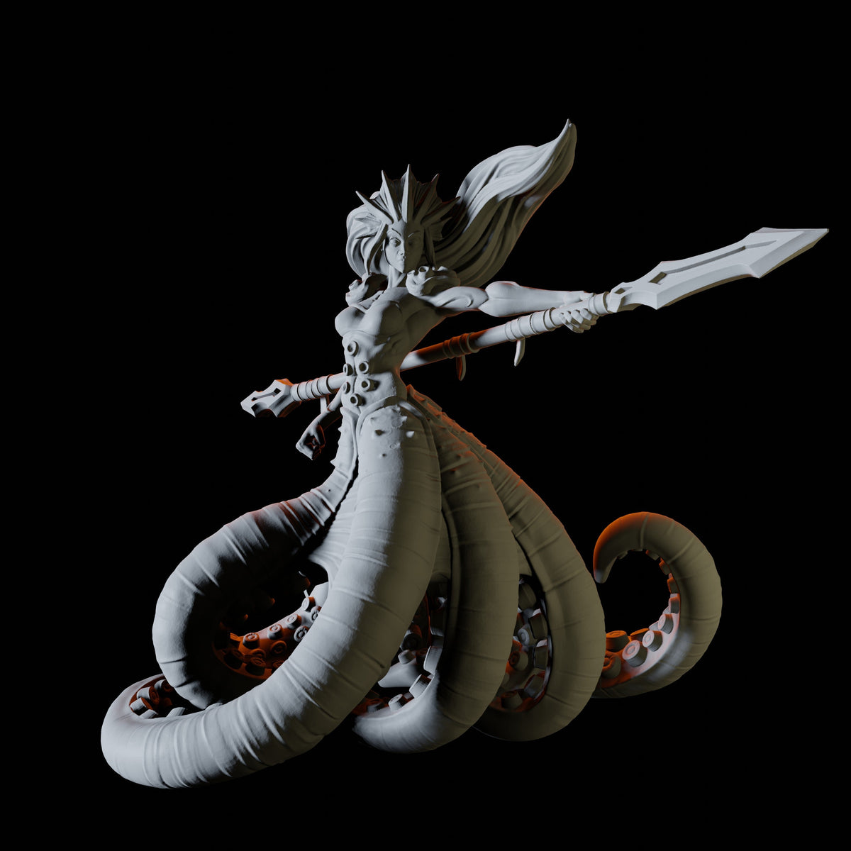 Tentacle Merfolk Miniature for Dungeons and Dragons, Pathfinder and ...